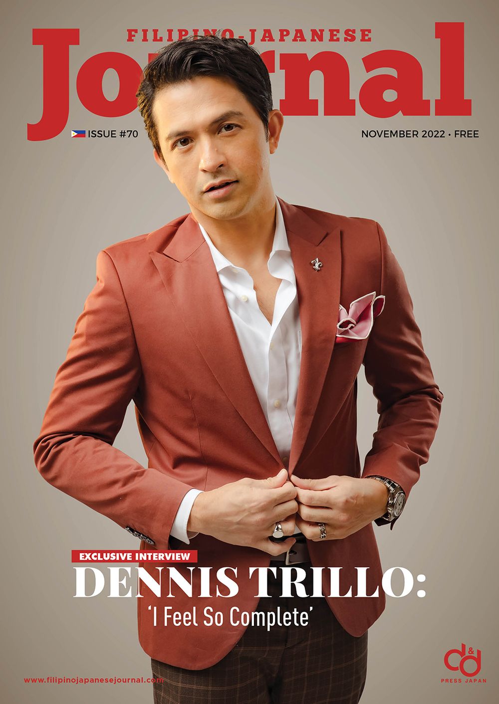 Dennis Trillo Lands on November Cover of Filipino-Japanese Journal Magazine
